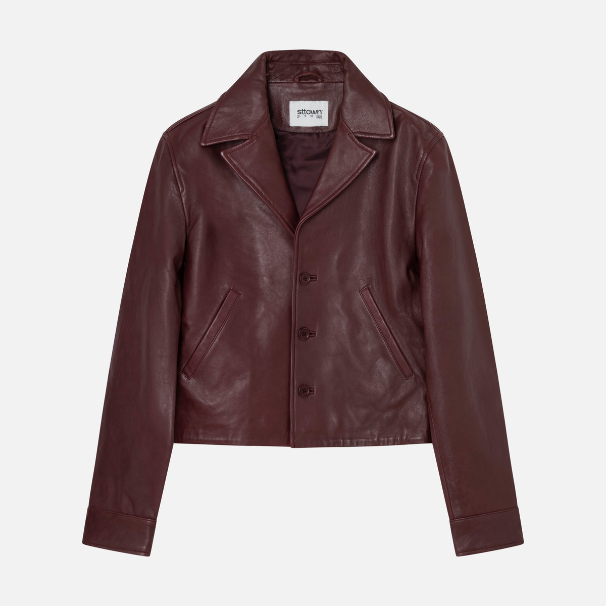Mini nappa leather jacket Burgundy – sttown